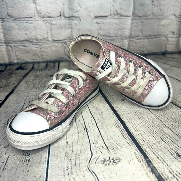 Converse | Shoes | Converse All Star Pink Glitter Sparkle Girls 3 Chuck ...